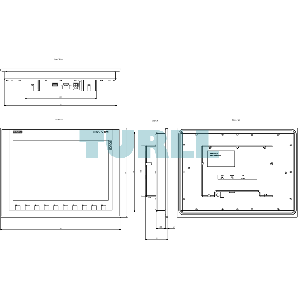 Siemens 6AV2123-2MA03-0AX0 SIMATIC HMI KTP1200 Basic DP New